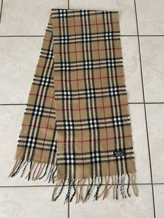 Schal Beige Kariert