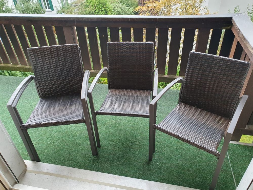 4 Gartenstühle Rattanoptik Balkon Terrasse neuwertig (Gebraucht) in Obfelden für CHF 20 – nur ...