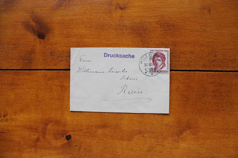 1955 PJ-Briefli schöner Post-O HITZKIRCH, gel. nach Rain LU | Kaufen ...