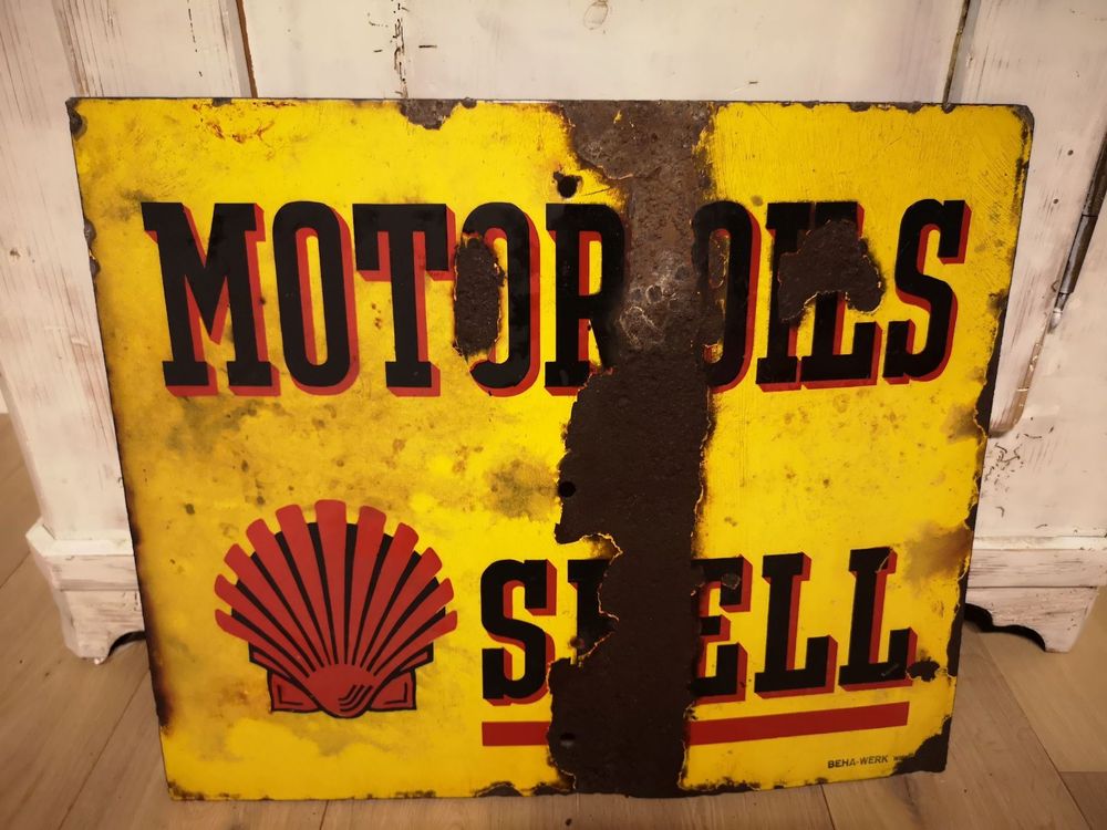 Ultra rares Shell Emailschild, 30er!!!! (Antik) in Ossingen für CHF 251 ...