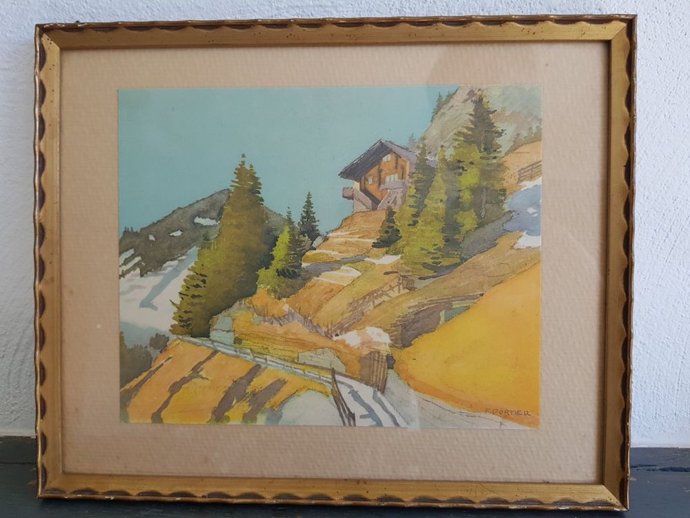 Portier Francis (1876-1961) Aquarelle du Valais signée (Gebraucht) in Tramelan für CHF 90 – mit ...