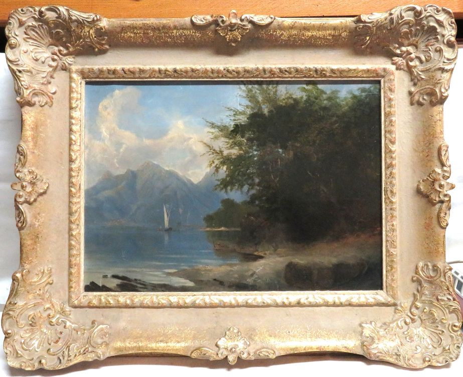 Antikes Gemälde Au lac Léman Genfersee Dunand Jacques Genf (Gebraucht ...