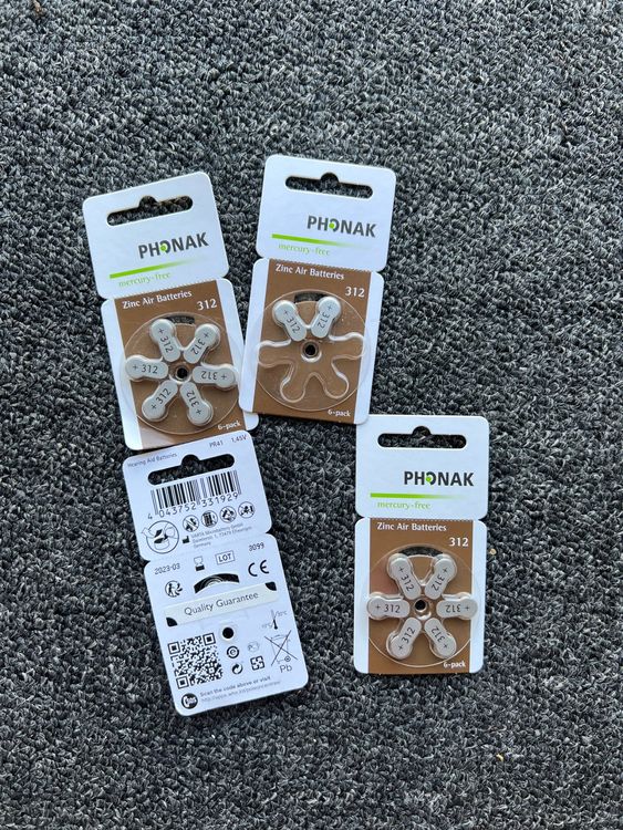 Phonak Zinc Air Batteries 312 (Neu und originalverpackt) in Villigen ...