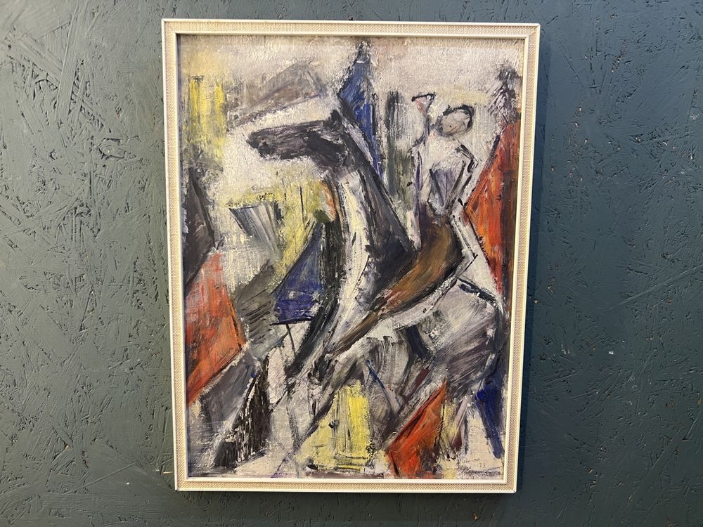 Vintage Abstrakt Gemälde / J. Weiss 1973 | Kaufen auf Ricardo