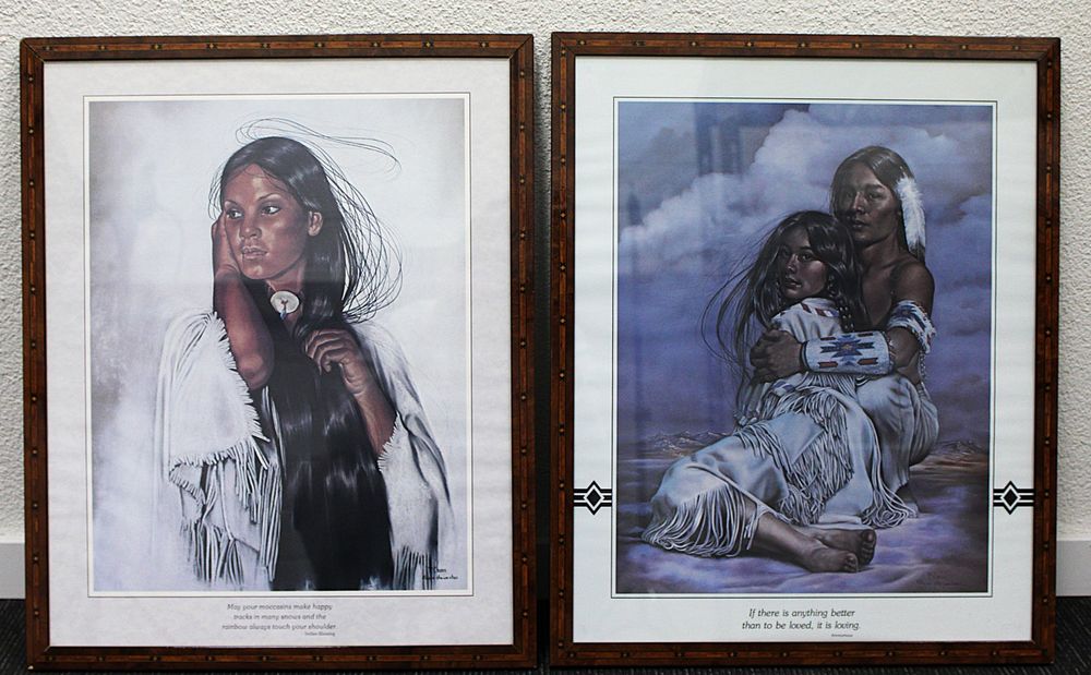 2er Set gerahmte Kunstdrucke Indianer Motive (Gebraucht) in Volketswil für CHF 35 – mit ...