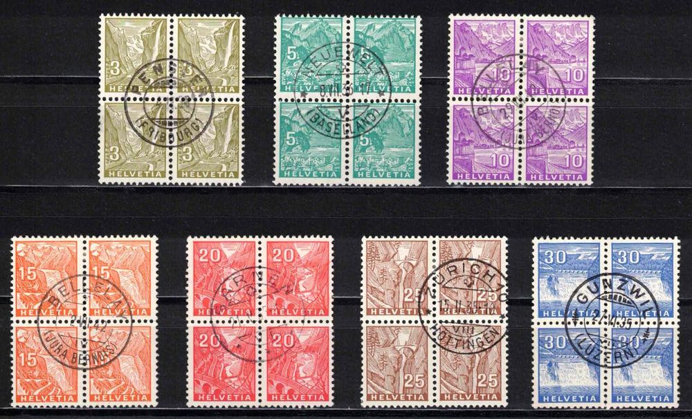 1934 Landschaftsbilder Nr. 194-200 im 4er-Block ʘ, Kat.500.- (Neu (gemäss Beschreibung)) in ...