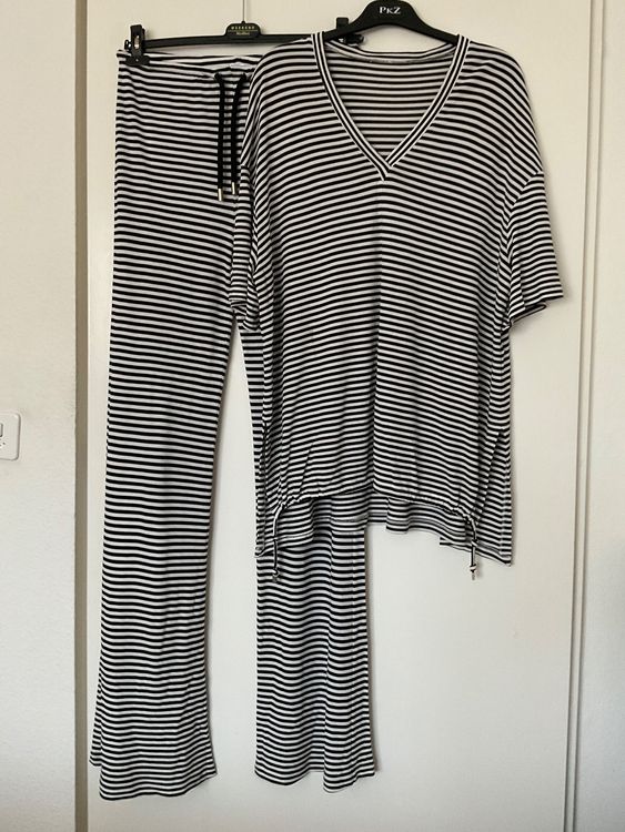 MAX MARA 2- teilig Oberteil + Hose Set Gr 46 schwarz/weiss (Gebraucht ...
