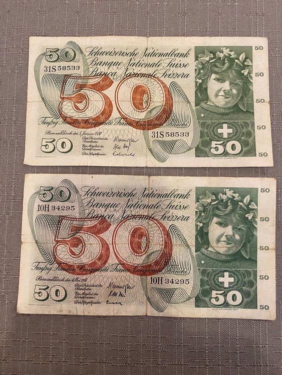 2 Stk 50 Sfr Banknoten (CH) (3) | Kaufen auf Ricardo