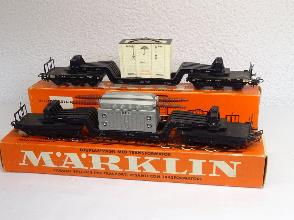 Märklin 4717 + 4718 Tiefladewagen, H0,WS/AC,OVP (Neu (gemäss ...