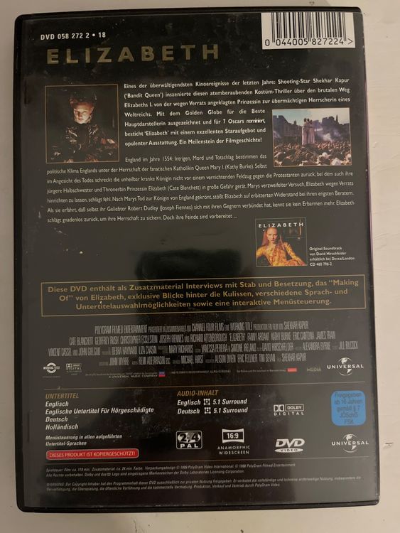 Elizabeth (1998) DVD 📀 (Neu (gemäss Beschreibung)) in Sierre für CHF 1.95 – mit Lieferung auf ...