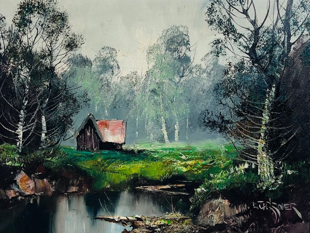 Alte Landschaft Gemälde Signiert Öl Auf Leinwand | Kaufen auf Ricardo