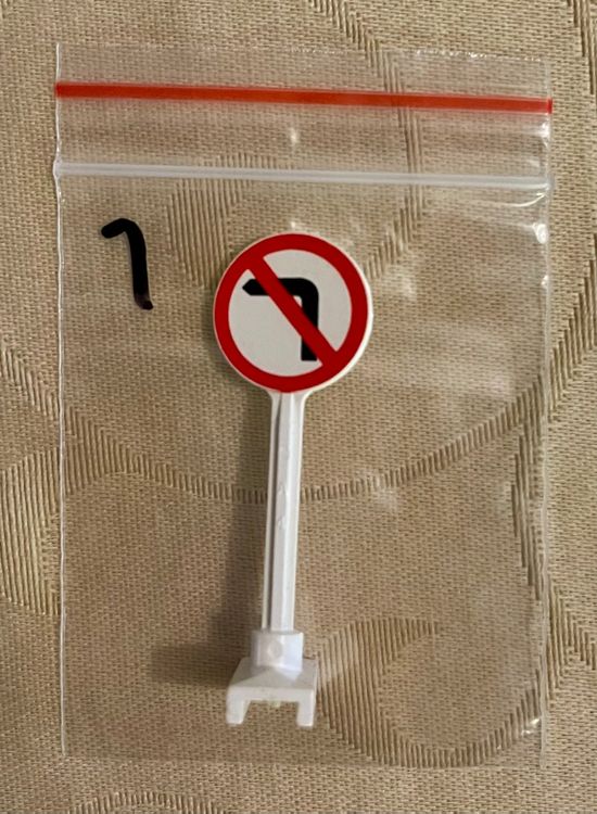 Lego 1 x Road Sign Round with No Left Turn Pattern - 14pb10 (Gebraucht ...
