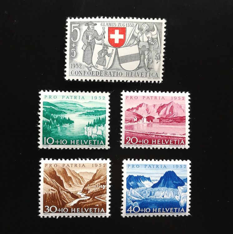 Pro Patria 1952 Glarus+Zug, Seen und Wasserläufe, postfrisch (Neu (gemäss Beschreibung)) in ...