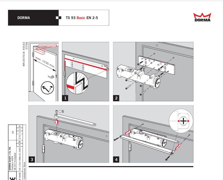 Türschliesser Dorma TS 93 BASIC EN 2-5 Silber (Neu (gemäss Beschreibung ...