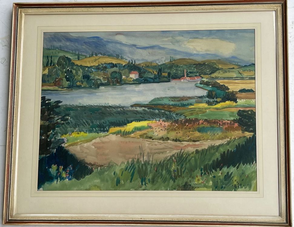 Aquarell Landschaft unleserlich Signiert | Kaufen auf Ricardo