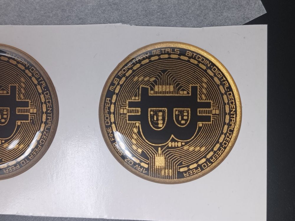 Bitcoin 3D Goldsticker BTC / 4er Set (Neu und originalverpackt) in ...