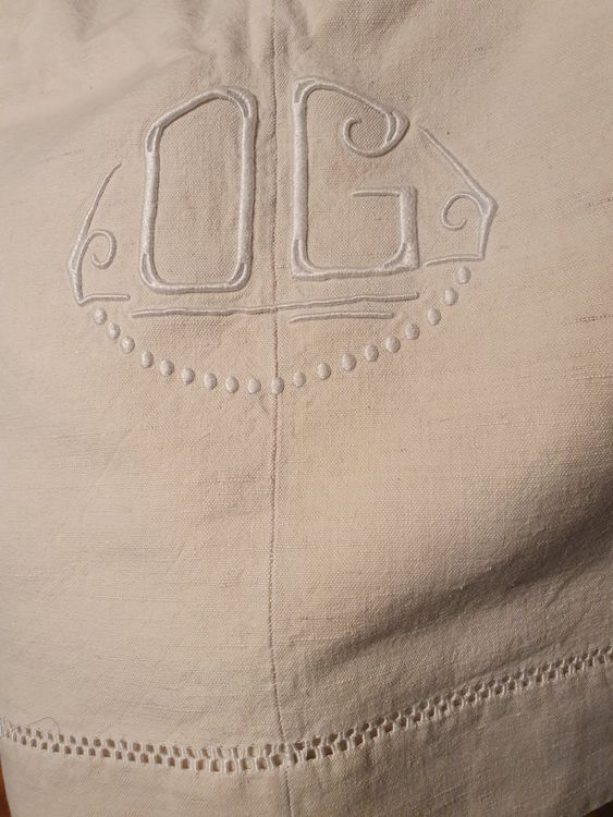 Drap ancien vintage monograme GD | Kaufen auf Ricardo