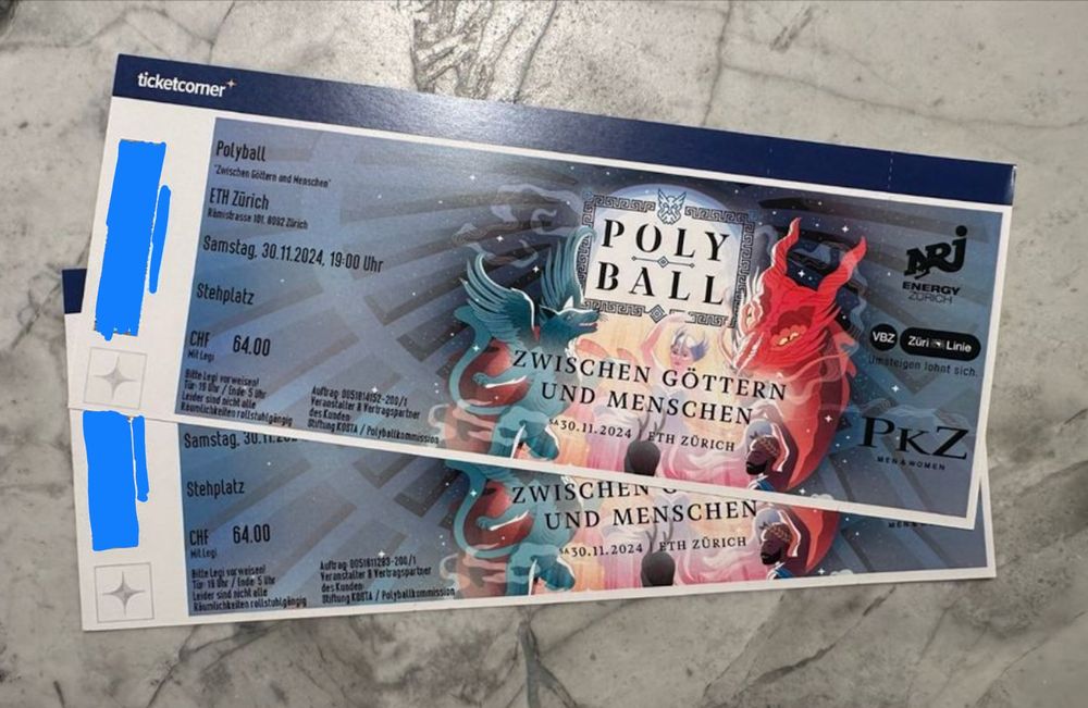 2x Polyball tickets 2024 (mit Legi) (Neu und originalverpackt) in Boswil für CHF 190 – mit ...