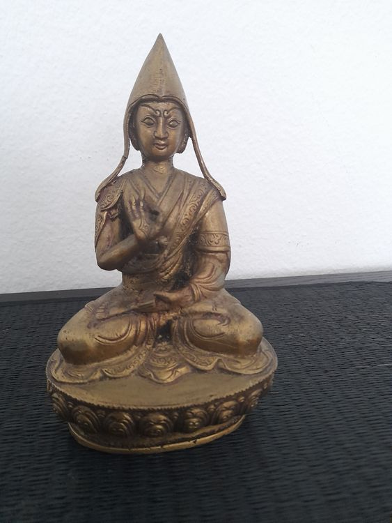 Antike Bronzefigur, tibetischer Lama Guru Mönch (Gebraucht) in ...