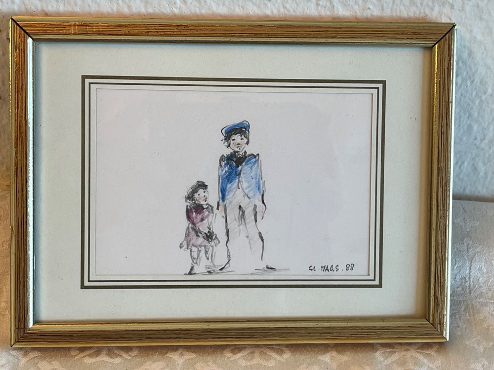 Max Glanzmann - Vintage gerahmtes Aquarell signiert 1988 (Gebraucht) in ...