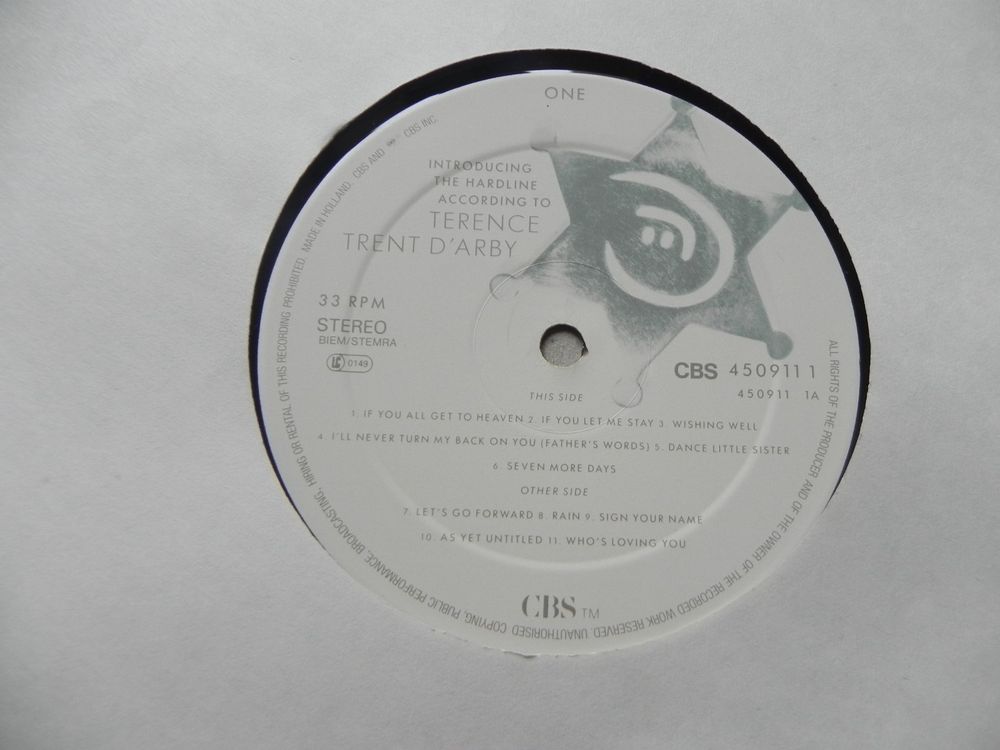 LP USA R & B Sänger Terence Trent D`Arby 1987 Debut Album (Gebraucht ...