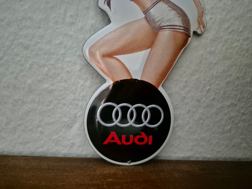 Emailschild Audi Auto Garage Logo Werkstatt Emaille Schild (Neu (gemäss ...