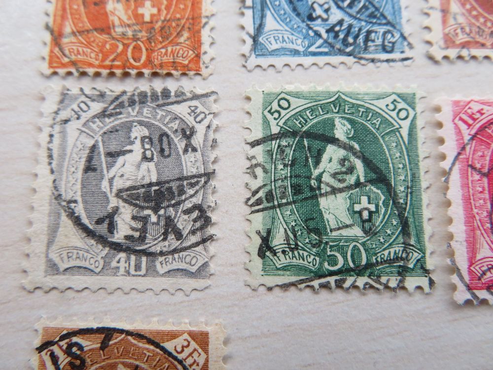 Stehende Helfetia Serie 86A - 93A 1905/6 kat 470.- ab 1.- (Gebraucht ...