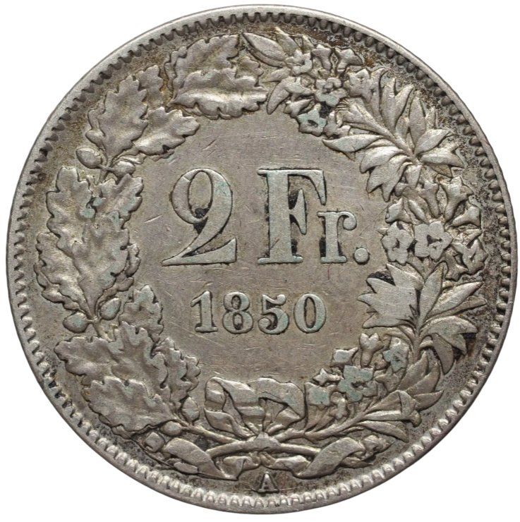 Schweiz Bundesmünze 2 Franken 1850 (Gebraucht) in Liestal für CHF 187 – mit Lieferung auf ...