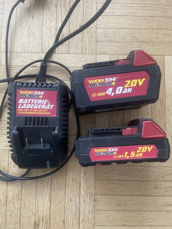 Work Zone Titanium Ladegerät mit 2 x Akku 20V (Gebraucht) in St. Gallen ...
