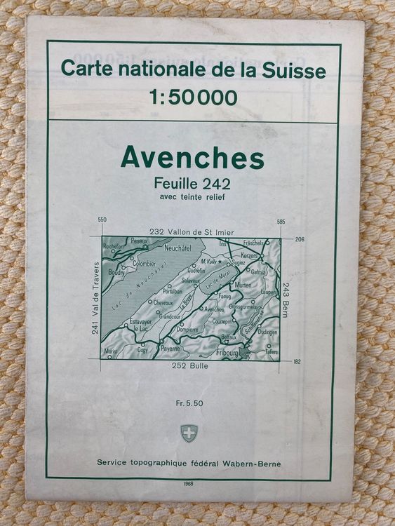 Carte nationale suisse Avenches (Gebraucht) in Versoix für CHF 3 – mit Lieferung auf Ricardo kaufen