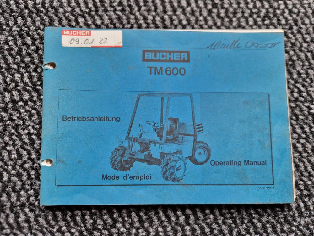 Original Anleitung Bucher TM600 Mähtraktor Traktor (Gebraucht) in Dürnten für CHF 30 – mit ...