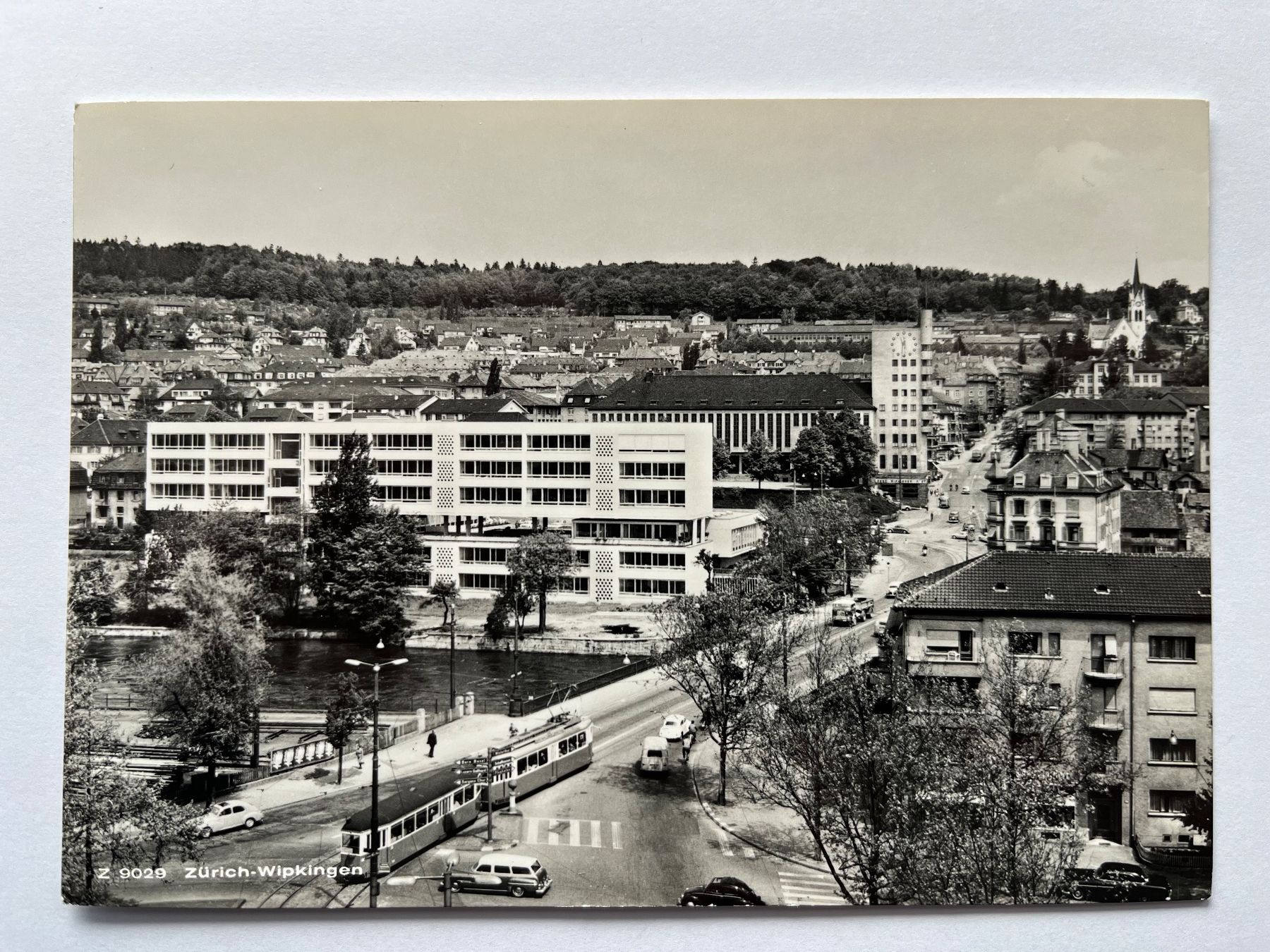 Postkarte Zürich-Wipkingen mit Post und Tram, gut erhalten (Neu (gemäss ...