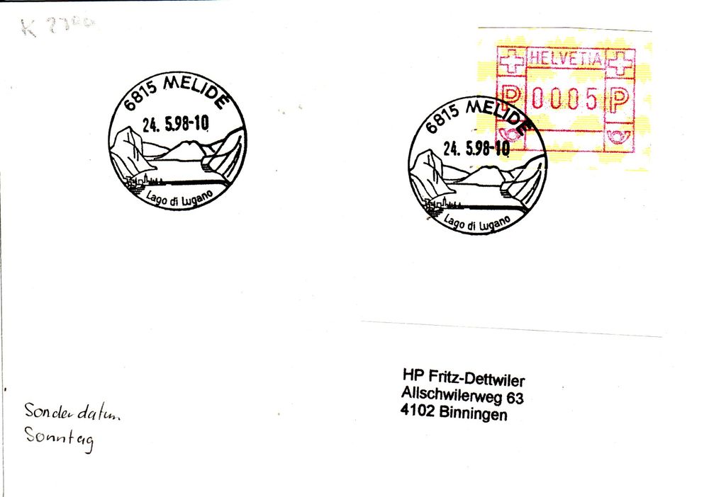 Sonder-Poststempel Melide TI 1998 | Kaufen auf Ricardo
