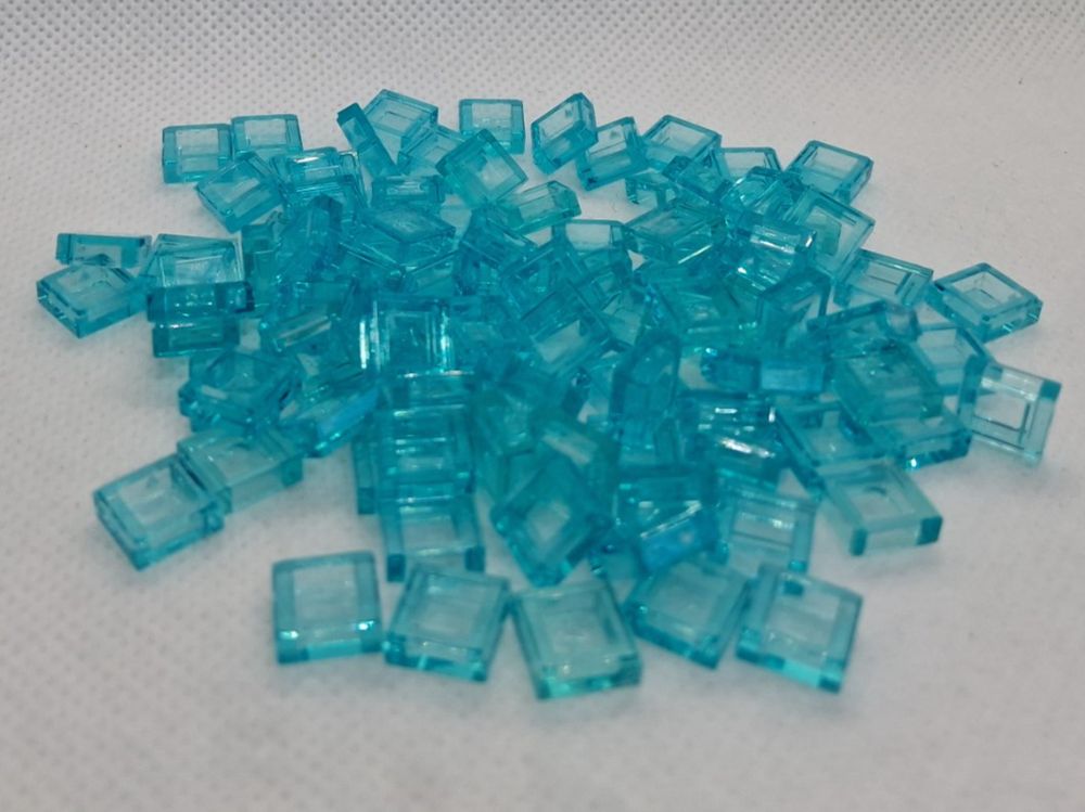 Lego 100 Stk. Tile 1x1 trans-light blue (new) (Neu und originalverpackt ...
