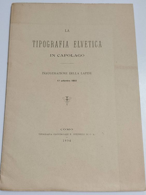 Ticino - CAPOLAGO - 1893 / "La Tipografia Elvetica" (Gebraucht) in ...