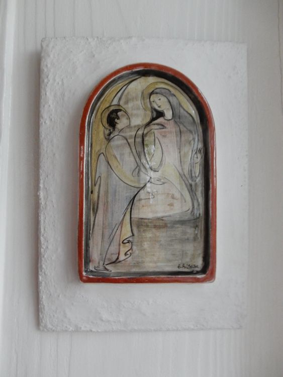 Wunderschönes Keramik Relief Maria Verkündigung E. Fritsche (Gebraucht) in Jona für CHF 20.9 ...