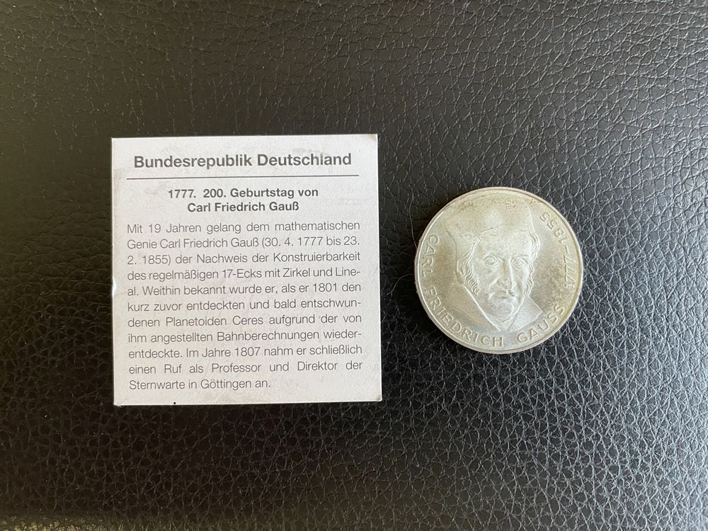 5 Mark Deutschland Silber 1977 Carl Friedrich Gauss | Kaufen auf Ricardo