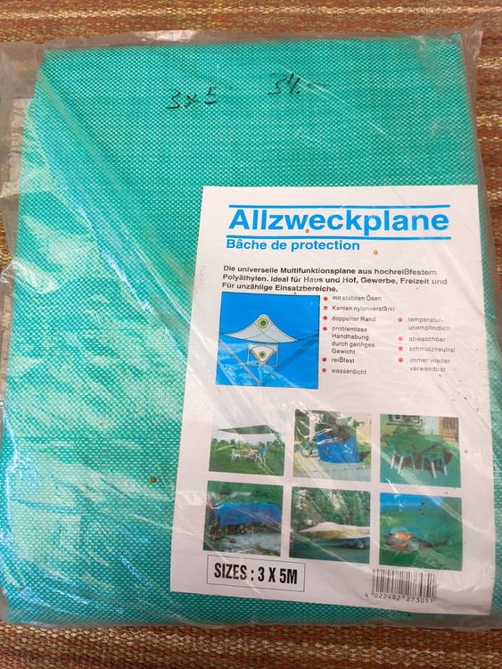 Neu ! 3*5m Blache Allzweckplane Abdeckblache (Neu und originalverpackt ...