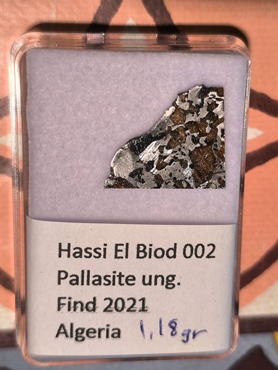 Hassi El Biod 002 Ungrouped Pallasite Meteorite, 1.18 gr (Gebraucht) in ...
