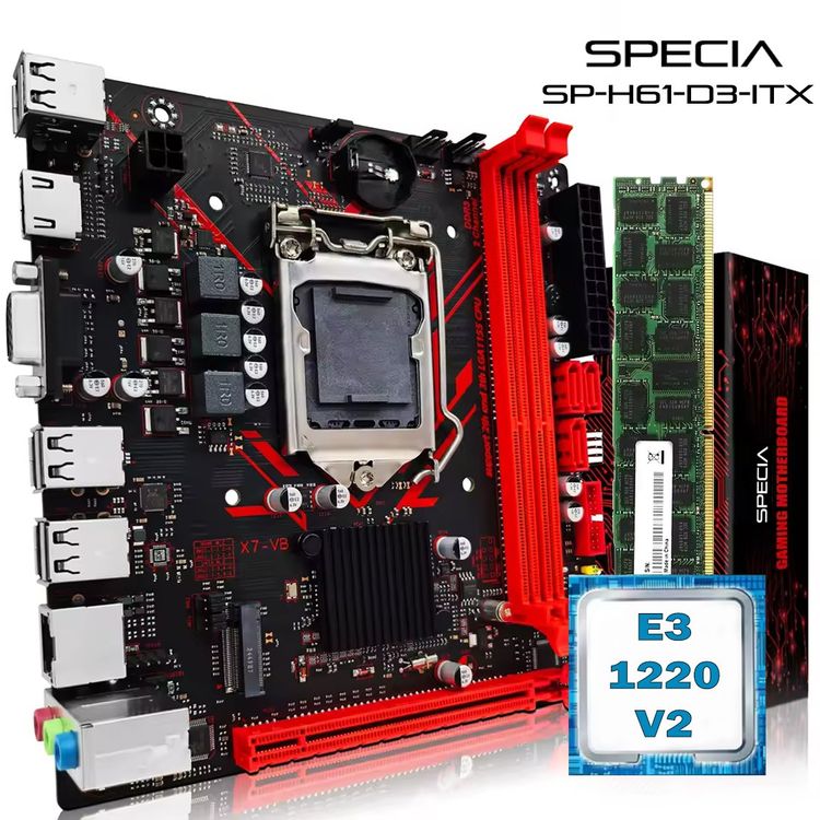 Specia H61 ITX Motherboard + Intel Xeon E3-1220v2 + 16GB RAM (Neu und ...