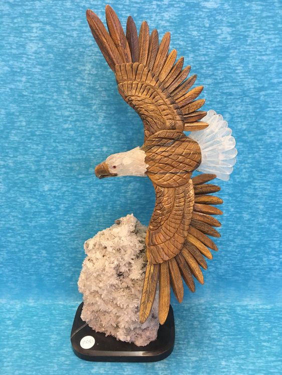 ADLER IM FLUG AUF EINER SCHÖNEN QUARZSTUFE MIT MARMORSOCKEL (Neu und ...