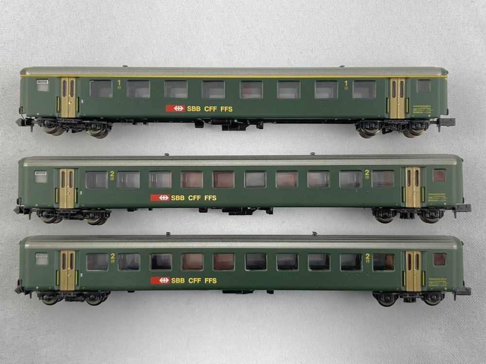 BRAWA SBB EW II Personenwagen Spur N 3 Stück (Neu (gemäss Beschreibung ...