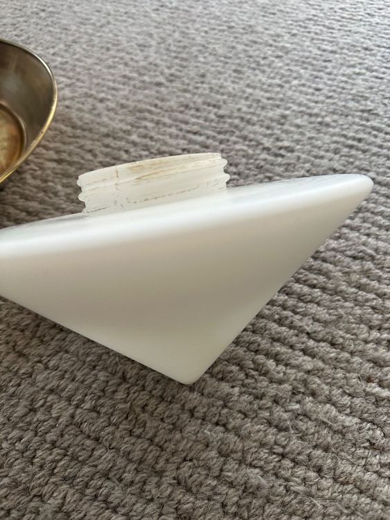 🟢 verre opalin + collerette laiton Opalglas mit Messingring (Gebraucht ...