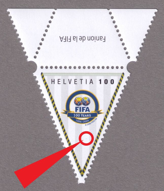 2004_1110 Ab.03_Abart BLAUER PUTZER im Wimpel unter FIFA ** (Neu ...