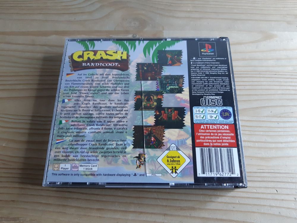 Crash Bandicoot 1 - Big Box Erstausgabe mit Demo CD PS1 | Acheter sur ...