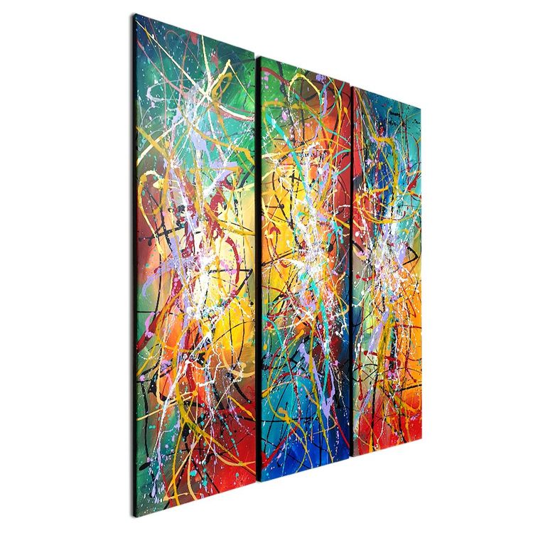 Triptychon Original Gemälde von Dieu "Sunstream" abstrakt (Neu (gemäss Beschreibung)) in Dresden ...