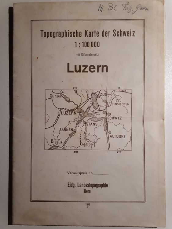 Topographische Karte Luzern 1:100'000 (Gebraucht) in Dietikon für CHF 3 – mit Lieferung auf ...