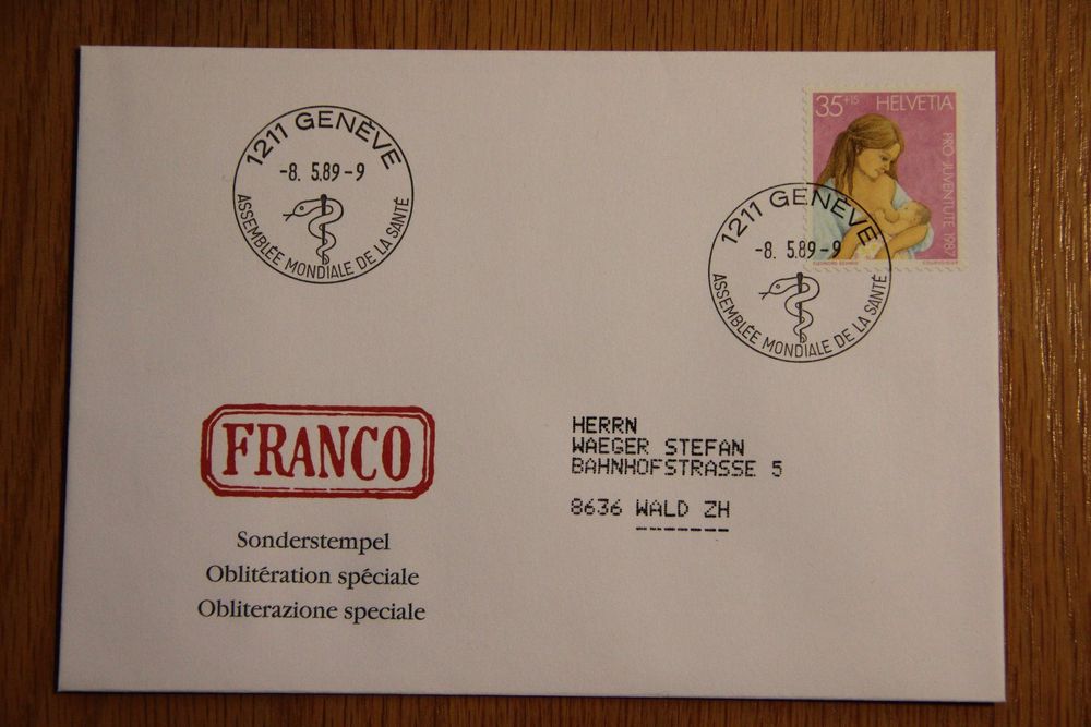 Schweiz 1989 - Assemblée mondiale de la santé (Neu (gemäss Beschreibung)) in Jona für CHF 0.5 ...