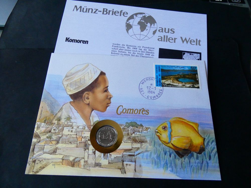 Comores 1982, 25 Francs unzirkuliert - Münzbrief (Neu (gemäss Beschreibung)) in Hinterforst für ...