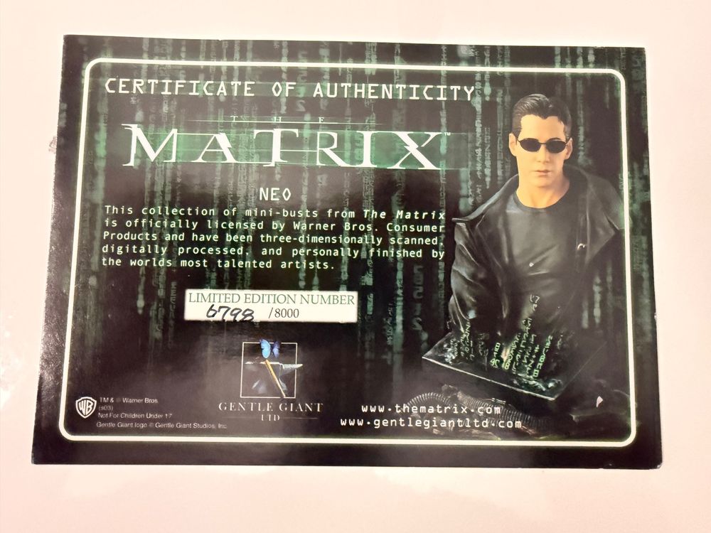 Matrix: Limited Gentle Giant Neo Büste (6798 von 8000) (Neu (gemäss Beschreibung)) in ...